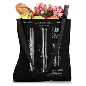 Oboe Player Blueprint Patent Diagram Outline Band Student Tote Bag