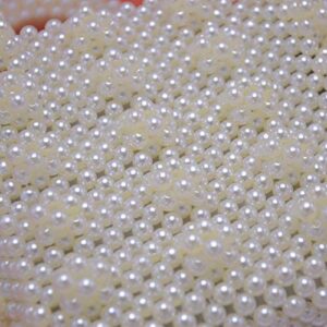 TOPSMU Pearl Bag Crystal Pearl Purse Handmade Weave For Women Handbag Acrylic Beaded Bags White