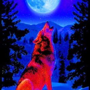 Wolf Moon Non-Flocked Blacklight Poster 24x36 inches