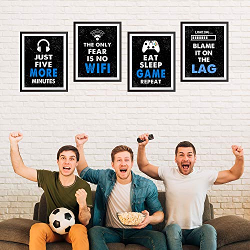 Video Game Decor Set of 4 (8”X10”), Boys Room Decorations for Bedroom, Game Room Decor, Video Game Art Gift, Video Game Print, Video Game Poster, No Frames