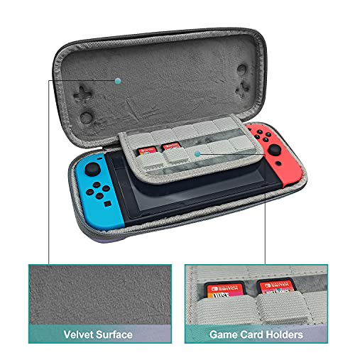 HPJYJ Carry Case for Nintendo Switch, 10 Game Cartridges, Protective Case for Nintendo Switch, Nintendo Switch Bag, Carrying Case Compatible with Switch Console & Accessories