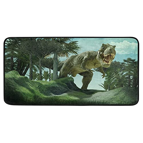 Jurassic Dinosaur Jungle Area Rug Non-Slip Washable Soft Floor Mat Carpet for Kitchen Bedroom Living Room Bathroom Home Decor,39x20 Inch