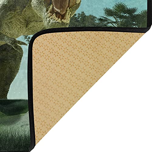 Jurassic Dinosaur Jungle Area Rug Non-Slip Washable Soft Floor Mat Carpet for Kitchen Bedroom Living Room Bathroom Home Decor,39x20 Inch