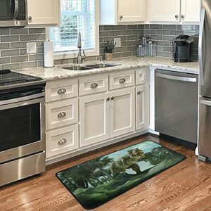 Jurassic Dinosaur Jungle Area Rug Non-Slip Washable Soft Floor Mat Carpet for Kitchen Bedroom Living Room Bathroom Home Decor,39x20 Inch