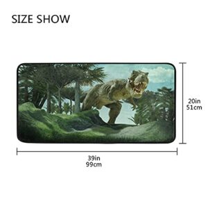 Jurassic Dinosaur Jungle Area Rug Non-Slip Washable Soft Floor Mat Carpet for Kitchen Bedroom Living Room Bathroom Home Decor,39x20 Inch