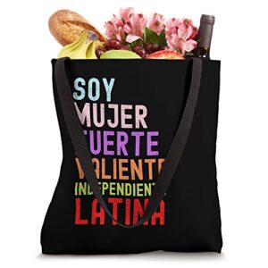 Soy Mujer Fuerte Valiente Independiente Latina Gift Tote Bag