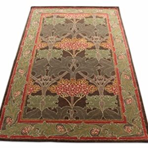 Decor Home Maya Green Ancient Design by Morris Traditional Oriental Antique Style Handmade Tufted 100% Wool Area Rugs & Carpet (8'x10')