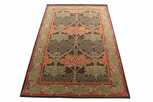 Decor Home Maya Green Ancient Design by Morris Traditional Oriental Antique Style Handmade Tufted 100% Wool Area Rugs & Carpet (8'x10')