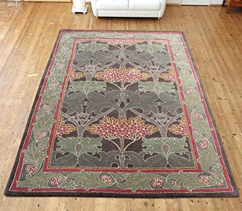 Decor Home Maya Green Ancient Design by Morris Traditional Oriental Antique Style Handmade Tufted 100% Wool Area Rugs & Carpet (8'x10')