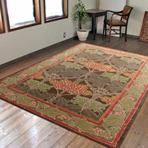 Decor Home Maya Green Ancient Design by Morris Traditional Oriental Antique Style Handmade Tufted 100% Wool Area Rugs & Carpet (8'x10')