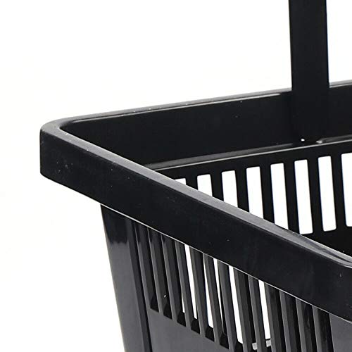 Black Shopping Basket Set of 12 Durable Black Plastic Grocery Shopping Baskets with Handles Storage Basket Organizer Basket for Christmas Party Birthday Gift