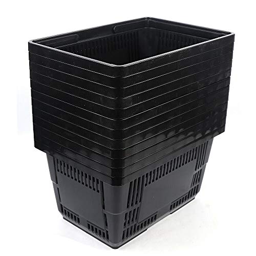 Black Shopping Basket Set of 12 Durable Black Plastic Grocery Shopping Baskets with Handles Storage Basket Organizer Basket for Christmas Party Birthday Gift