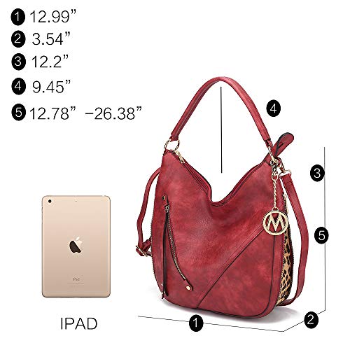 MKF Fashion Hobo Bag for Women – PU Leather Top Handle Handbag Purse – Crossbody Shoulder Strap Lady Pocketbook Lisanna Apricot