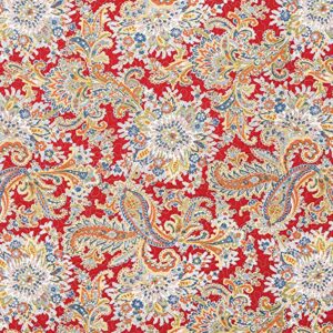 C&F Home Rhapsody Paisley Quilted Throw 48" X 60" Red Gold and Blue Paisley Reversable to Stripes Blanket Cotton Machine Washable Soft for Couch Sofa Or Bed 48x60 inches Red