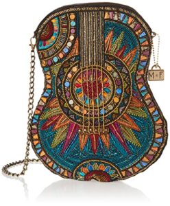 mary frances womens good vibes only crossbody guitar handbag shoulder bag, multi, one size us