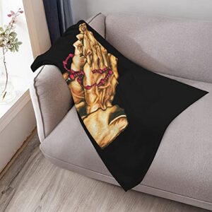 Throw Blankets Praying Hands Rosary Super Soft Cozy Plush Blankets Lightweight Fleece Blanket Throw for Couch Sofa Bed