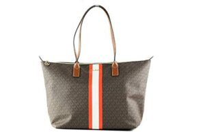 michael kors large top zip travel tote tangerine multi