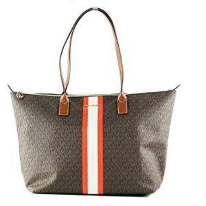 Michael Kors large top zip travel tote tangerine multi