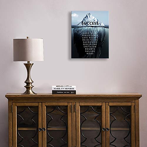 Kas Home Inspirational Wall Art Success Motivational Poster Quotes Wall Decor for Living Room Bedroom Office Bathroom Canvas Print Sign Framed Art Decoration Ready to Hang