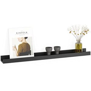 Ballucci Floating Wall Shelf, 35" Wall Mounted Long Picture Ledge Wood Shelf for Nursery, Living Room, Bedroom, Kitchen - Black