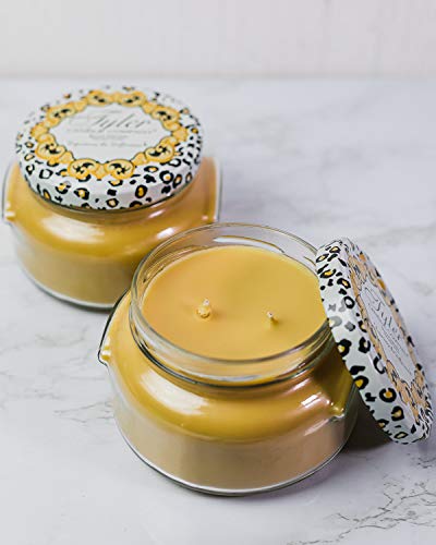 Tyler Candle Fleur de Lis 2-Pack | 22 oz. Glass Jar Scented Candles | Exotic Pomegranate Scents Double-Wick Candles for The Home | Gift Set Made in USA