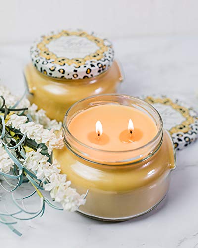 Tyler Candle Fleur de Lis 2-Pack | 22 oz. Glass Jar Scented Candles | Exotic Pomegranate Scents Double-Wick Candles for The Home | Gift Set Made in USA