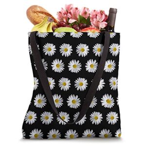 Yellow Flowers Daisy flower Margarita Black Background Tote Bag