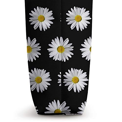 Yellow Flowers Daisy flower Margarita Black Background Tote Bag