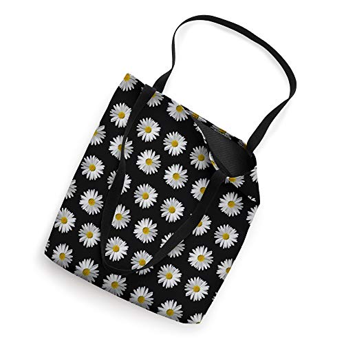 Yellow Flowers Daisy flower Margarita Black Background Tote Bag