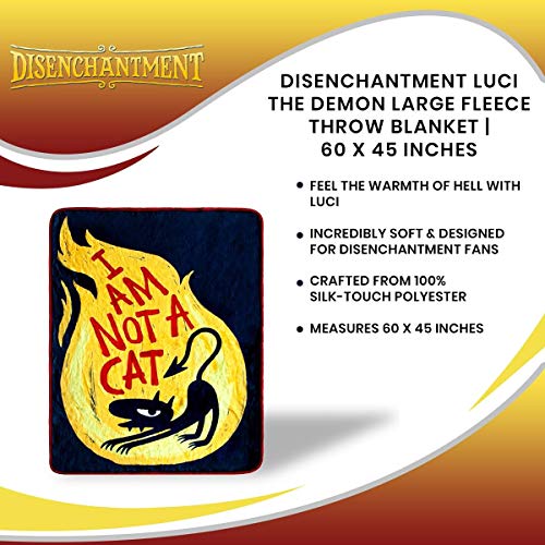 JUST FUNKY Disenchantment Luci The Demon Large Fleece Throw Blanket | Decorative Throw Blanket | Official Disenchantment Collectible Throw Blanket | Measures 60 x 45 Inches