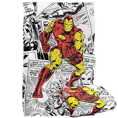 Marvel Iron Man Comic Collage Silky Touch Super Soft Throw Blanket 36" x 58"