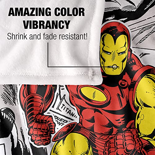 Marvel Iron Man Comic Collage Silky Touch Super Soft Throw Blanket 36" x 58"