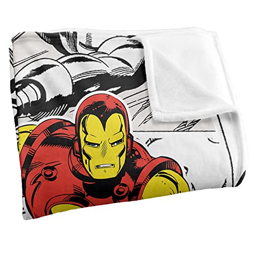 Marvel Iron Man Comic Collage Silky Touch Super Soft Throw Blanket 36" x 58"