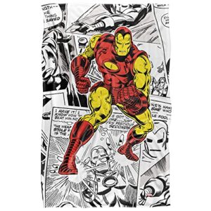 Marvel Iron Man Comic Collage Silky Touch Super Soft Throw Blanket 36" x 58"