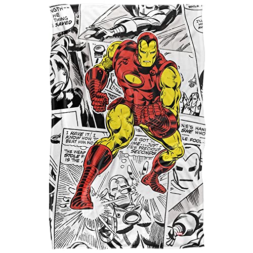 Marvel Iron Man Comic Collage Silky Touch Super Soft Throw Blanket 36" x 58"