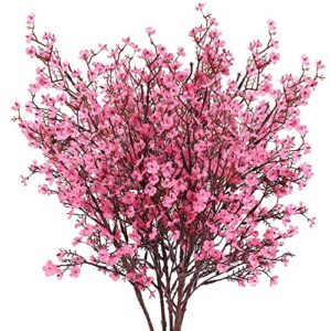 ailanda 6 bundles artificial flowers gypsophila bouquets pink valentine’s day floral arrangements baby breath bush real touch silk floral for wedding table centerpieces party home garden farmhouse