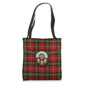 scottish clan boyd tartan plaid with sporran tote bag