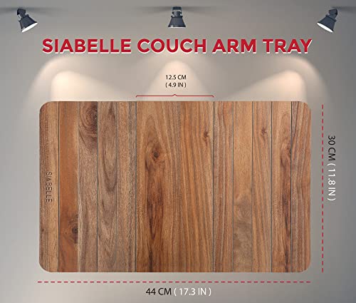 SIABELLE® Sofa Arm Tray, Flexible Couch Arm Tray Table, Foldable Cup Holder for Armrest, Portable Couch Tray for Drinks, Snacks, Phone, TV Remote - (17.4” x 12”)