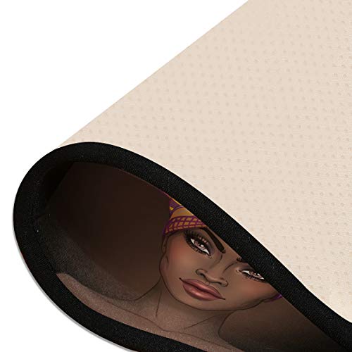 African American Woman Runner Rug Floor Mat Non-Skid Kitchen Rug Soft Area Rug for Bathroom Entryway Hallway Dining Living Room