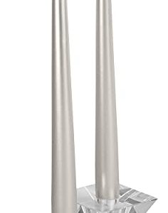 Hyoola Tall Taper Candles - 10 Inch - Metallic Titan - Dripless - 12 Pack - 8 Hour Burn Time