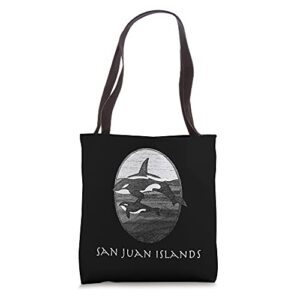 san juan islands wa orca killer whales pacific northwest pnw tote bag