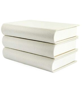 auldhome faux book stack (cream); blank set of 3 decorative books for diy crafts and home decor