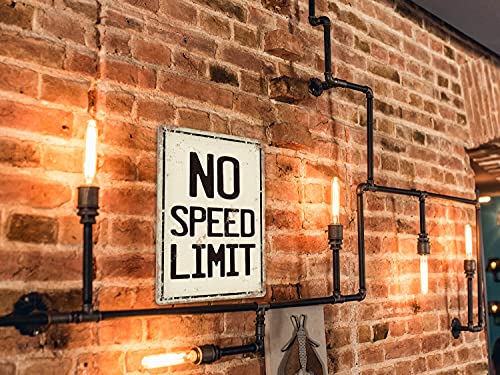 ALREAR No Speed Limit Signs Vintage Reproduction Funny Garage Man Cave Metal Sign Aluminum 8 x 12 inches