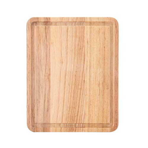 KitchenAid Classic Rubberwood Cutting Board with Perimeter Trench, Reversible Chopping Board, 8-inch x 10-Inch, Natural