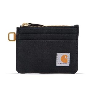 carhartt womens wallet, rugged leather and canvas for women, available in multiple styles & colors wallet, nylon duck zippered (black), one size us