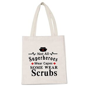 levlo nursing gift rn tote bags not all superheroes wear capes shopping bags nurse dt tote bags nurse appreciation bags (not all superheroes wear capes)