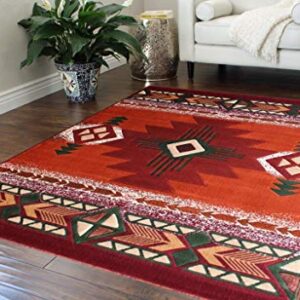 Southwestern Native American Tribal Rust Area Rug (2 Feet X 3 Feet)