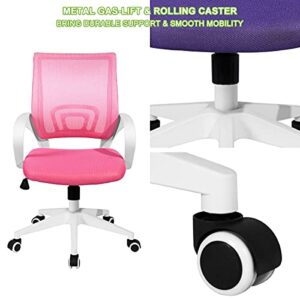 Geniqua Ergonomic Office Chair Mesh Desk Chair Computer Chair Lumbar Support Modern Rolling Adjustable Swivel Task Chair for Home Office, Purple