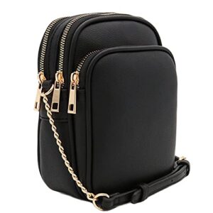 fashionpuzzle multi pocket casual crossbody bag (black) one size