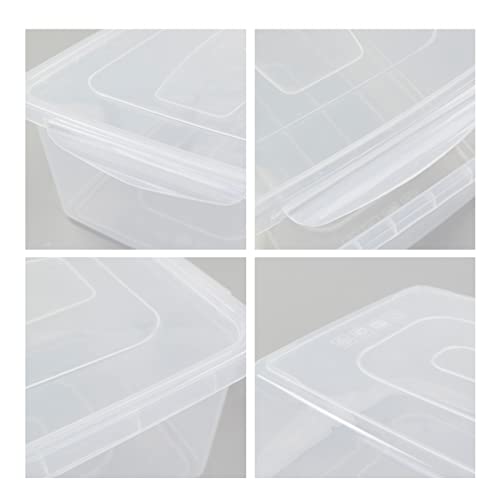 Yuright 4 Pack Lidded Storage Bins, Plastic Latching Box, 14 Quart